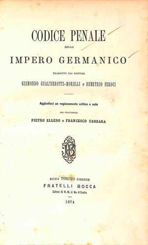 Codice Penale dello Impero Germanico - AASP