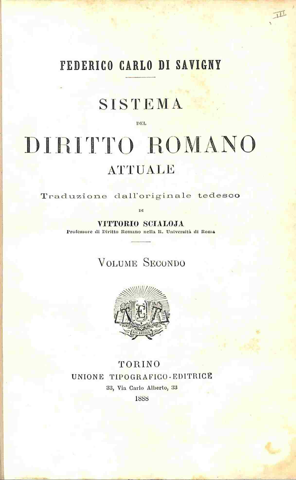 Sistema del diritto romano attuale - AASP