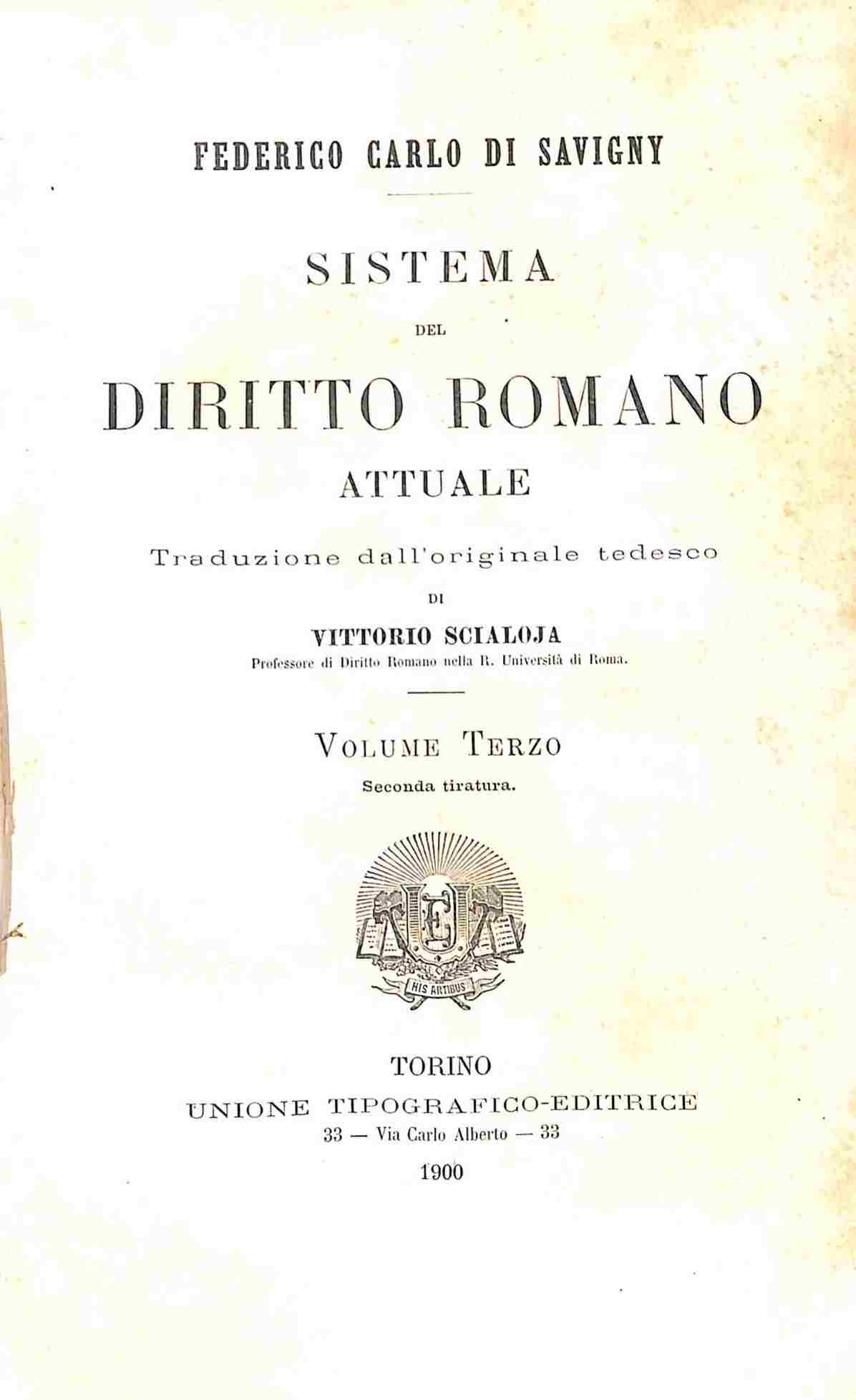 Sistema del diritto romano attuale - AASP