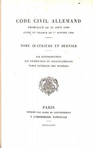 Code Civil Allemand - AASP