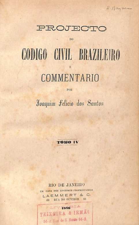 Projecto do codigo civil brazileiro e commentario - AASP